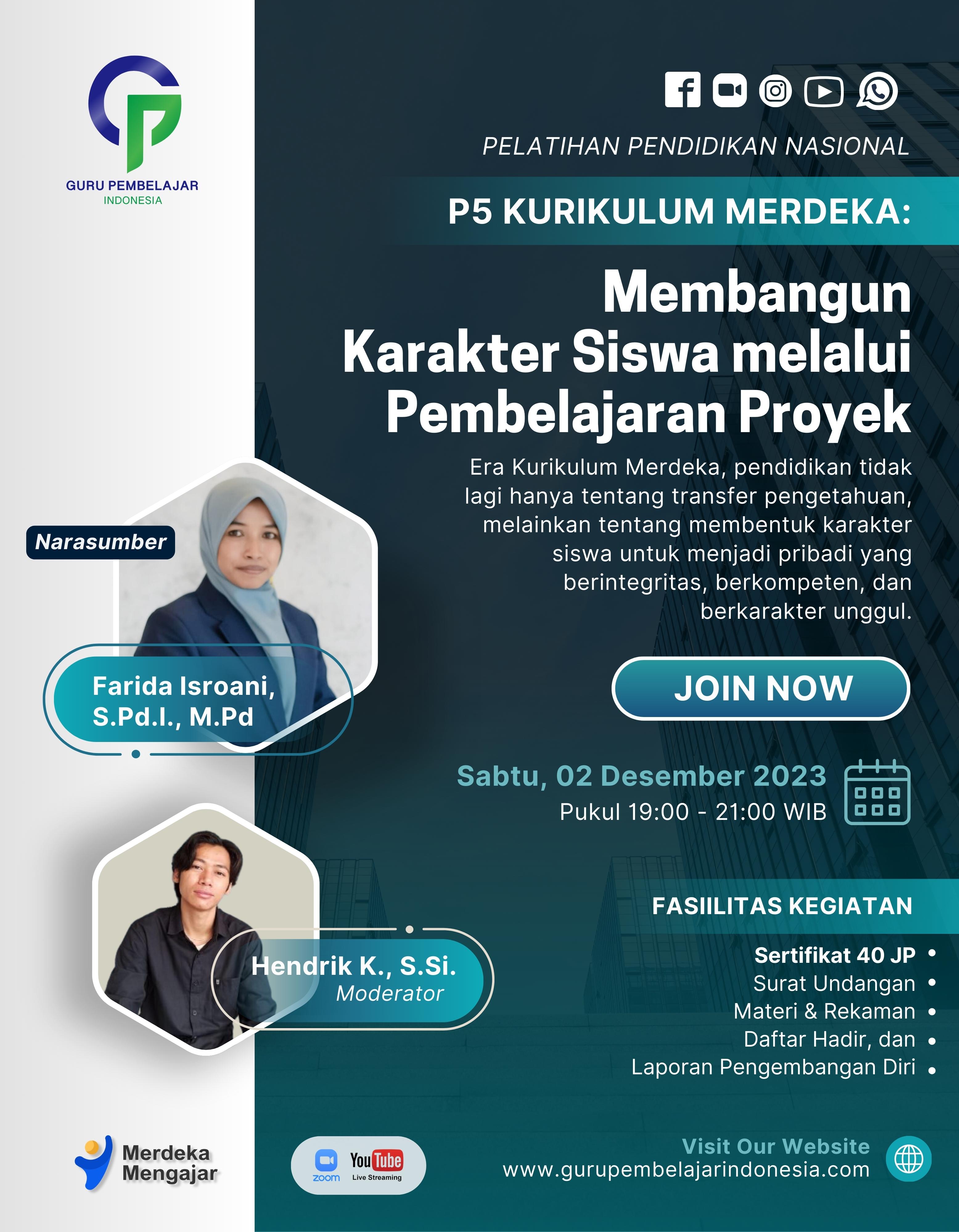 Pelatihan Pendidikan 40JP – 2 Desember 2023 : P5 Kurikulum Merdeka ...